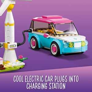 LEGO Friends Olivia's Electric Car Toy 41443 Vehicle for Girls, Boys and Kids 6 Plus Years Old, with Mia Mini-Doll & Puppy Figure Eco Education Playset