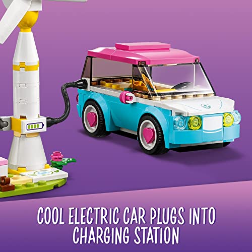 LEGO Friends Olivia's Electric Car Toy 41443 Vehicle for Girls, Boys and Kids 6 Plus Years Old, with Mia Mini-Doll & Puppy Figure Eco Education Playset