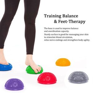 VGEBY Foot Massage Ball Inflatable Half Yoga Balls Massage Point Fitball Exercises Trainer Fitness (Silver)