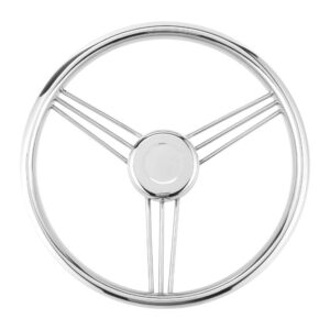 boat steering wheel 13-1/2 inch 9-spoke marine steering wheel stainless steel 15 ° tilt angle silver accessory