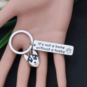 CYTING Dog Lover Gift It's Not A Home Without A Husky Keychain Dog Mom/Dad Gift