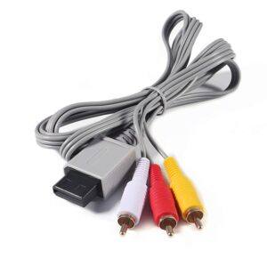 aokin av cable for wii wii u, audio video av cable cord for nintendo wii and wii u, 1.8m/6ft, compatible for television