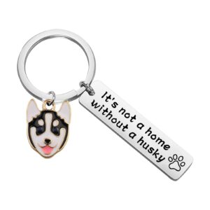 cyting dog lover gift it's not a home without a husky keychain dog mom/dad gift