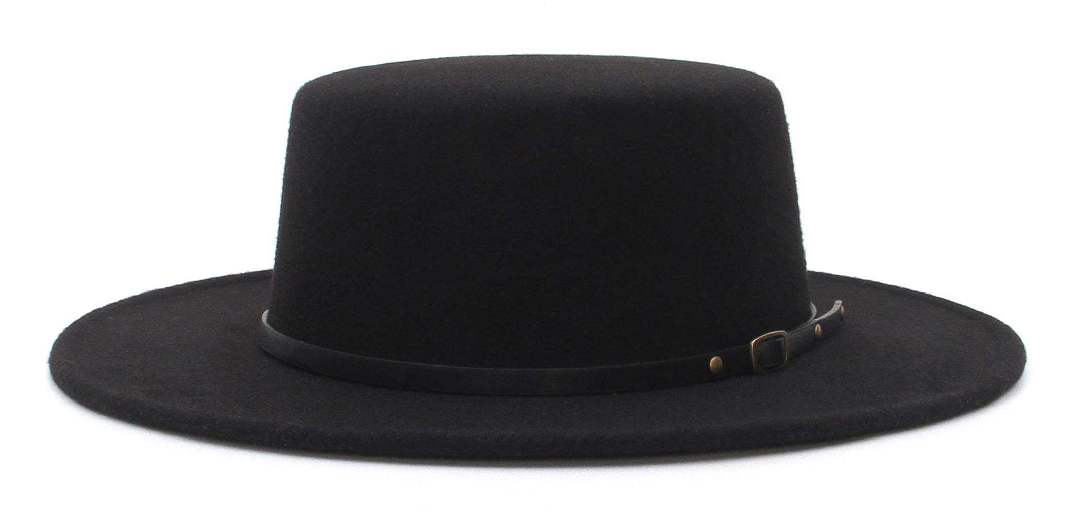 EOZY Women Men Classic Felt Fedora Hat Wide Brim Flat Top Jazz Panama Hat Casual Party Church Hat