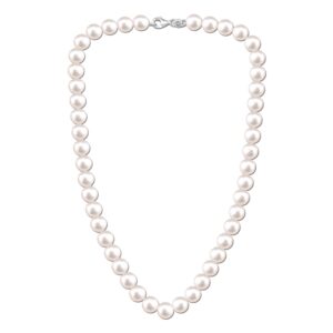 lecalla 925 sterling silver necklace | round pearl choker necklace for women teen 16 inches | jewelry for women