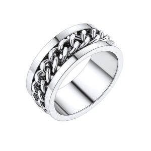 prosteel spinner ring for women teens silver tone stainless steel eboy jewelry anxiety spiner pinky ring