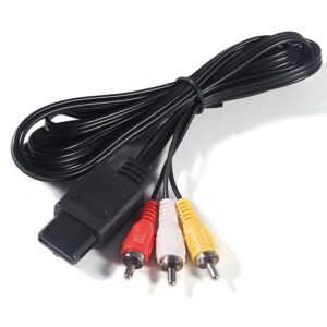 aokin n64 av cable, audio video av cable cord for nintendo 64 n64, super nintendo snes, gamecube gc, 1.8m/6ft