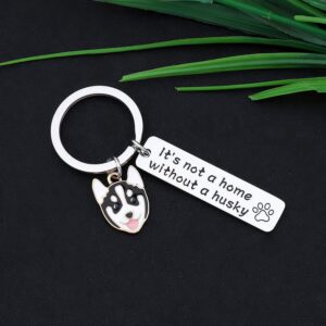 CYTING Dog Lover Gift It's Not A Home Without A Husky Keychain Dog Mom/Dad Gift