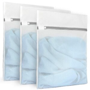 3pcs durable fine mesh laundry bags for delicates 12 x 16 inches (3 medium)