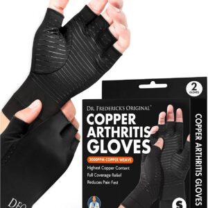 Dr. Frederick's Original Copper Arthritis Glove - 2 Gloves - Perfect Computer Typing Gloves - Fit Guaranteed - Small