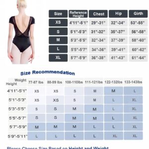 Daydance Gray Women Dance Leotards Short Sleeve Lace Lycra Ballet Bodysuit