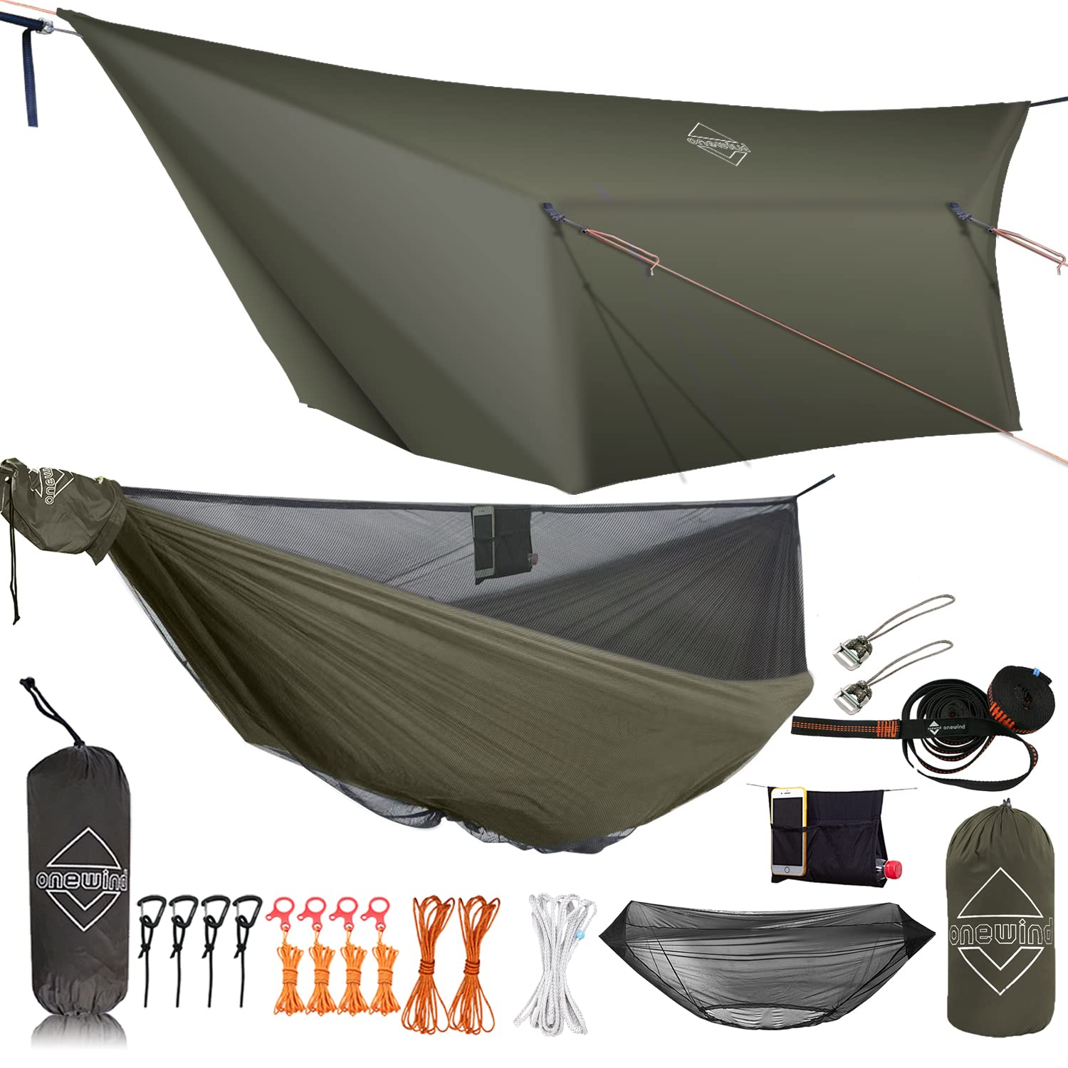 onewind Hammock Tarp Shelter Rainfly Kits Camping Tent -11' Hammock-12' Tarp