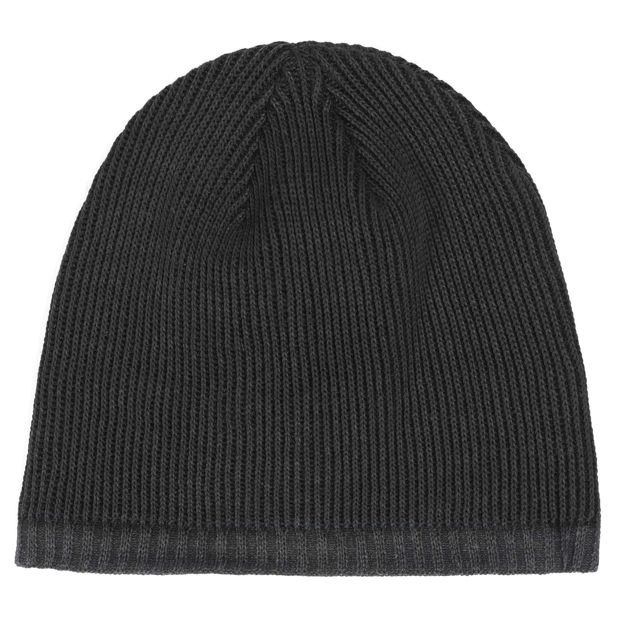 ZLYC Men Fashion Knit Fisherman Beanie Hat Winter Warm Thick Skull Cap (Plain Black)