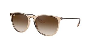 ray-ban rb4171 erika round sunglasses, transparent light brown/brown gradient dark brown, 54 mm