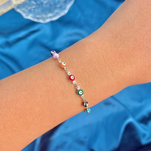 Evil Eye Bracelets Blue Eye Bracelet Evil Eye Jewelry Ojo Hamsa Bracelet Dainty Gold Bracelets for Women Trendy