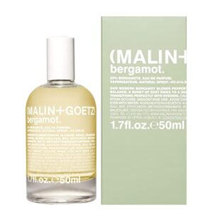 malin + goetz bergamot eau de parfum, 1.7 fl. oz. – men & women's perfume, naturally bright fragrance, scented perfume, earthy & musk scent, vegan & cruelty free