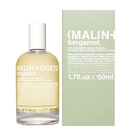 Malin + Goetz Bergamot Eau de Parfum, 1.7 Fl. Oz. – Men & Women's Perfume, Naturally Bright Fragrance, Scented Perfume, Earthy & Musk Scent, Vegan & Cruelty Free