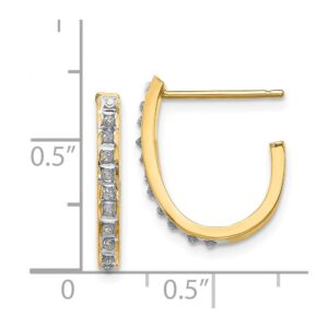 14k Yellow Gold Diamond Fascination Post J Hoop Earrings Fine Jewelry For Women Gifts For Her