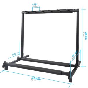 Morimoe Guitar Bass Stand for Multiple Guitars Display Foldable Rack (5-Space)