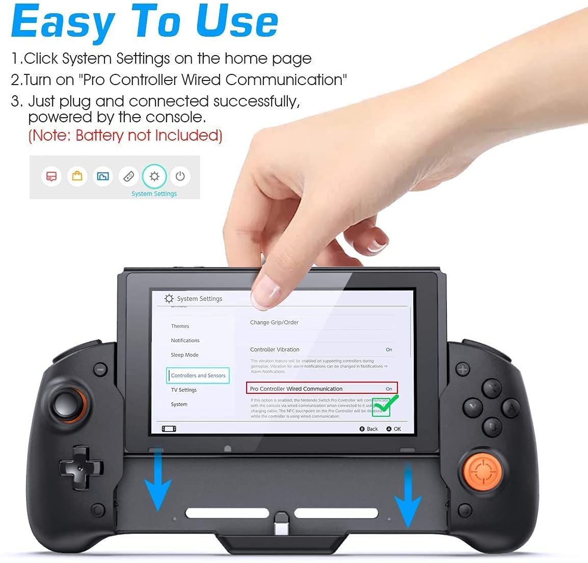 DOBE FOMIS ELECTRONICS TNS-19252 switch controller Plug and Play for N- Switch Charge and Play Games at Same time with six-axis Gyroscope Gravity Sensing Dual-Motor Vibration (19252C)