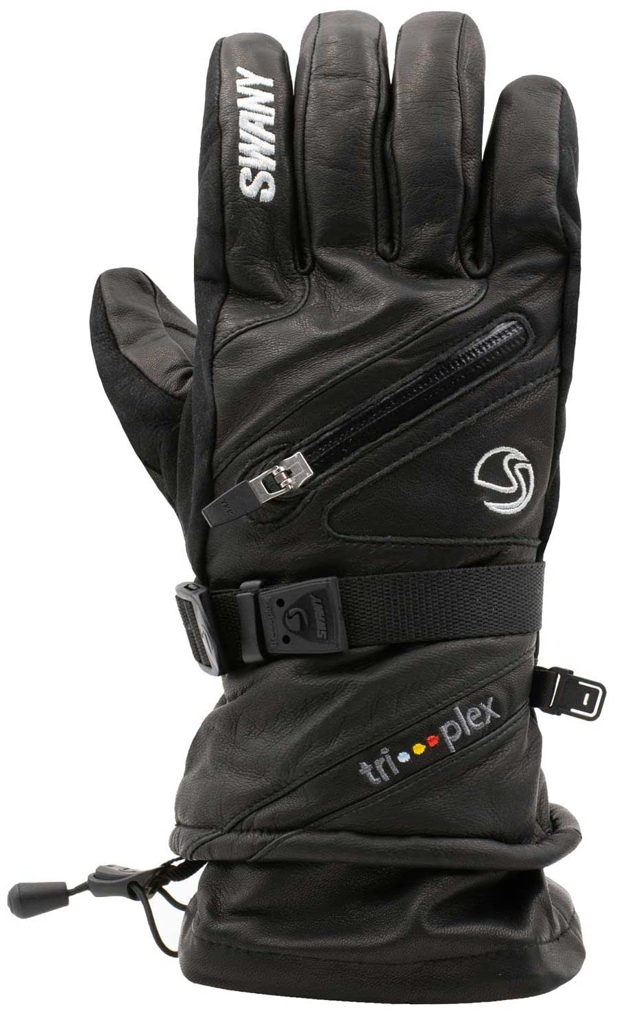 Swany Women's X-Cell 2.1 Sports Moisture-Wicking Warm Flexible Leather Winter Gloves, Black, Medium