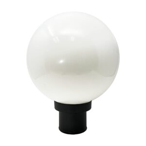 kastlite lamp post globe combo lighting fixture | 12" white acrylic lens with black fitter & twist lock mounting | fits 3" diameter posts (not included) | comes with with 5000k led bulb