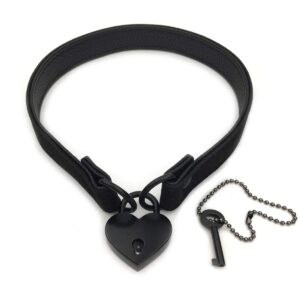 succuba padlock choker collar necklace lolita collar cat kitty velvet necklace with lock and key for women and men (a, 16)