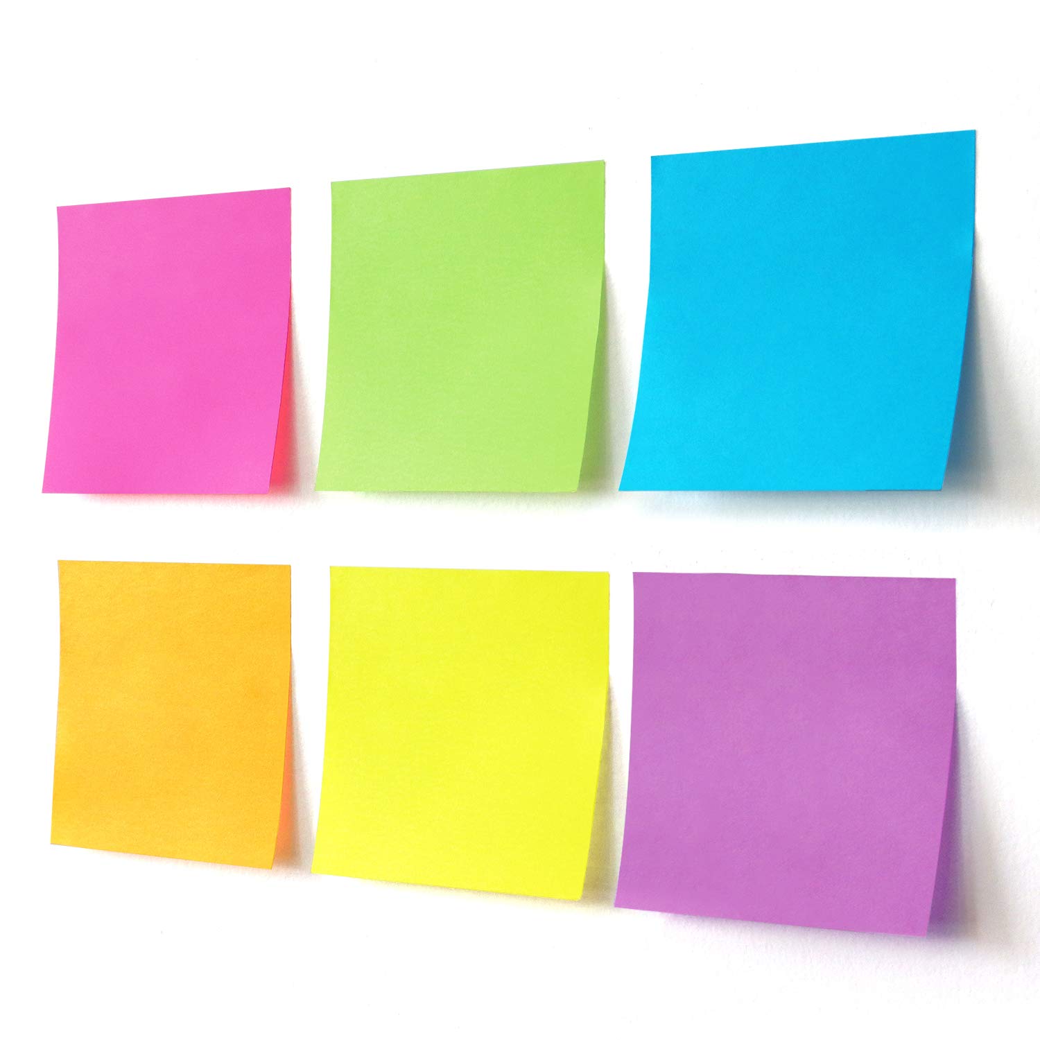 12 Pads Sticky Notes 3x3 Self-Stick Notes Pads with 6 Bright Colors, Easy to Post for Office, Shool, Home, 60 Sheets/Pad