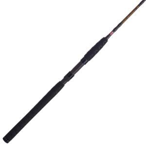 penn battalion ii 7’6” inshore/nearshore spinning rod; 1-piece fishing rod, 12-20lb line rating, medium heavy rod power, fast action, 1/2-1 1/2 oz. lure rating, black/gold