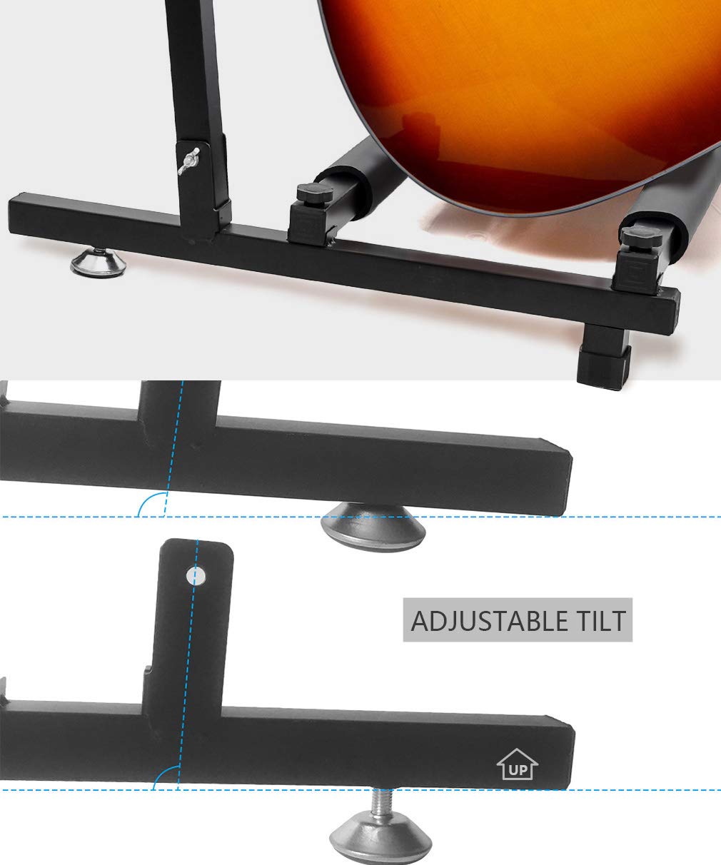 Morimoe Guitar Bass Stand for Multiple Guitars Display Foldable Rack (5-Space)