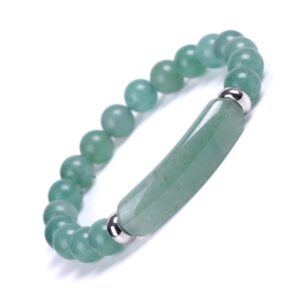 8mm healing stone bracelets,natural gemstone charm stretch bracelet,beads chakra crystal energy heart charm bracelet,handmade jewelry for women(jade)