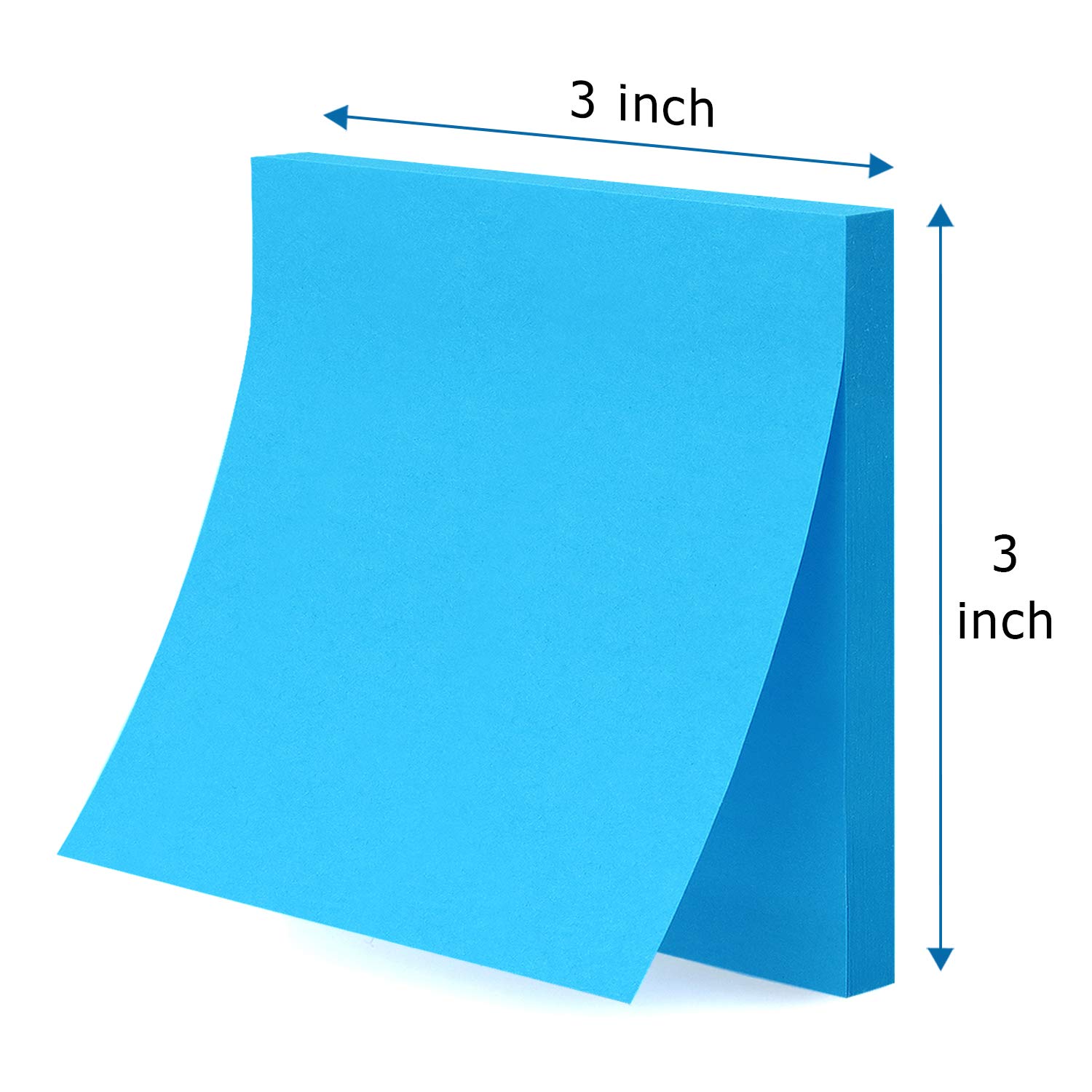 12 Pads Sticky Notes 3x3 Self-Stick Notes Pads with 6 Bright Colors, Easy to Post for Office, Shool, Home, 60 Sheets/Pad