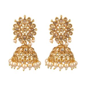 efulgenz indian bollywood faux pearl crystal kundan rhinestone wedding jhumka jhumki dangle earrings jewelry set