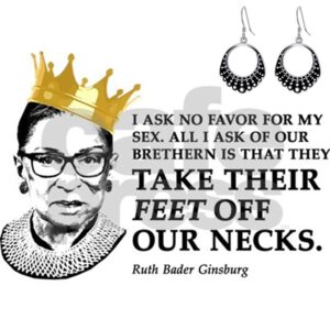 WINNICACA Dissent Collar Earrings Sterling Silver RBG Gifts Dangle Drop Earrings Jewelry Gifts for Mothers Fans of Ruth Bader Ginsburg