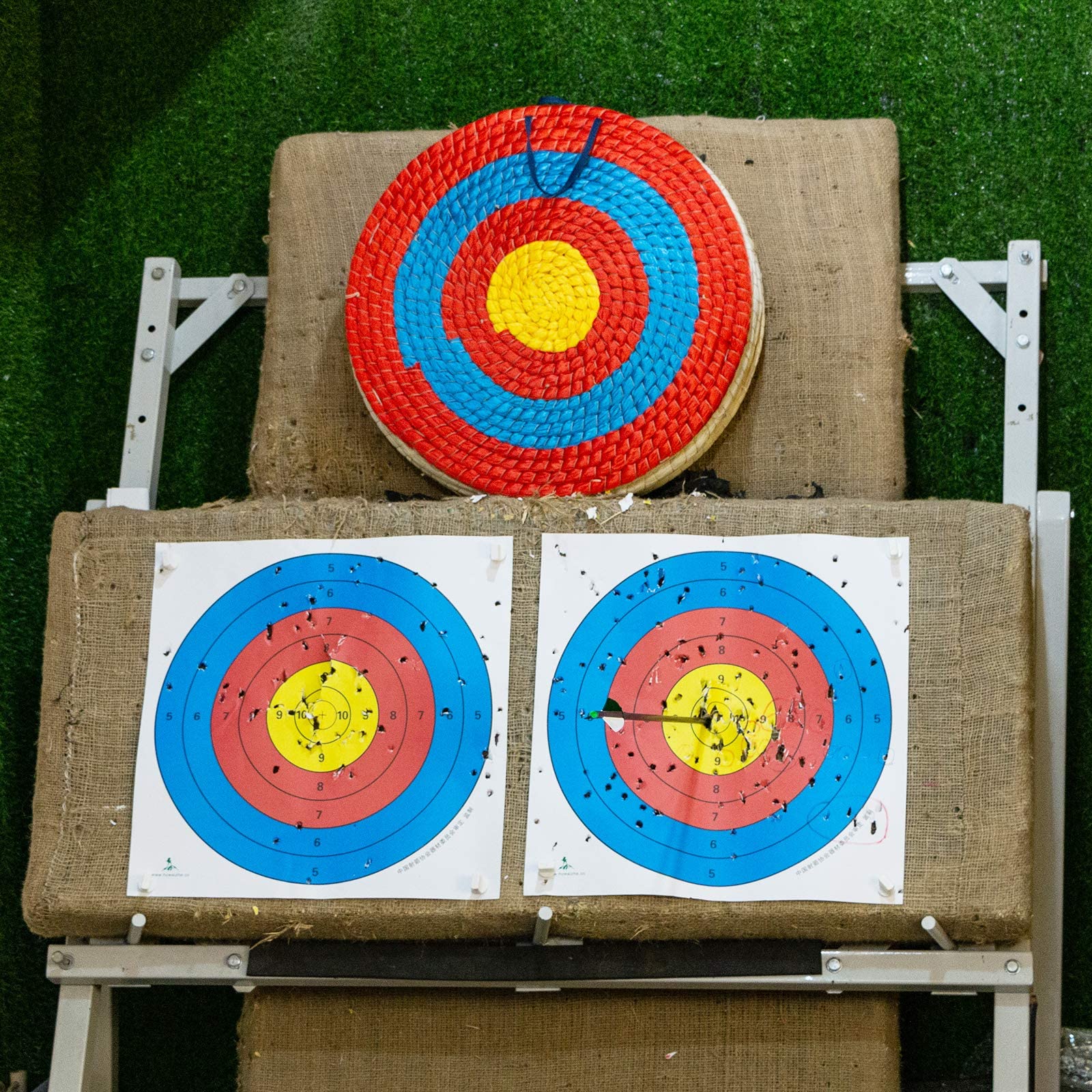 Archery Target 5 Layers 20 inch Traditional Solid Straw Archery Target 4 inch Thickness Hand-Made Arrows Target for Outdoor Shooting Practice (20inch / 5 layers)