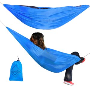 onewind gear hammock, underbelly gear sling lightweight and portable mini hammock storage hammock for camping, backpacking, fishing and sailing, blue