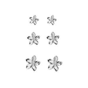 dtja 3 pairs tiny flower stud earrings sterling silver set for women girls cute cartilage 20g studs tragus post pin hypoallergenic piercing body jewelry christmas valentine's day birthday gifts