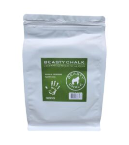 beasty chalk gym chalk powder - 300 gram - high grip loose chalk for gymnastics, rock climbing, sports, lifting, pull-ups, deadlifts, kettlebells, pole