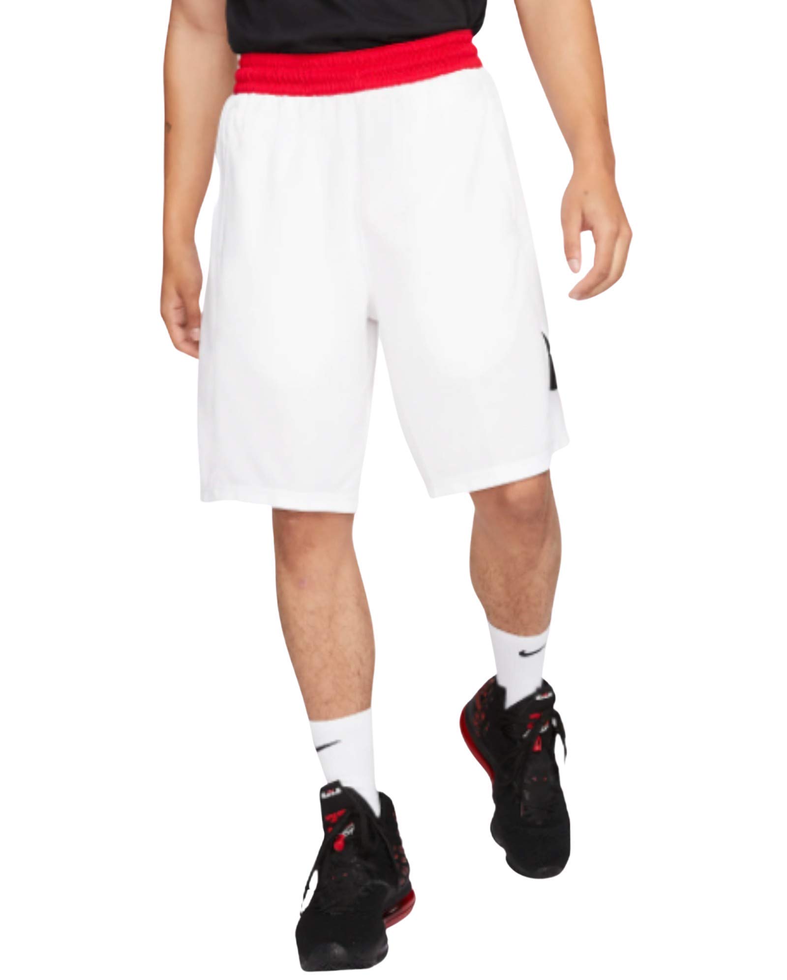 Nike HBR Men's Basketball Shorts (Medium, White/Black)