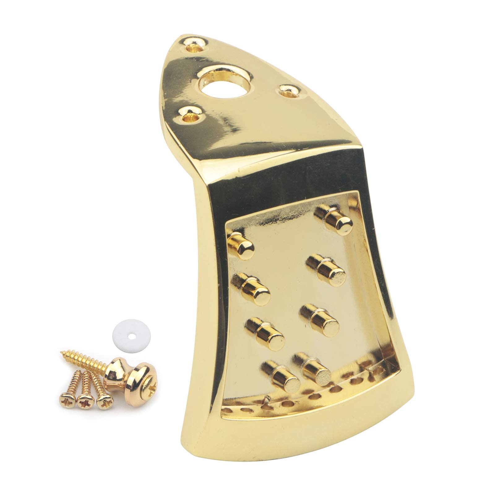 Swhmc Golden Triangle Mandolin Tailpiece Parts for 8 Arched Top Mandolin with Strap Buttons and Screws