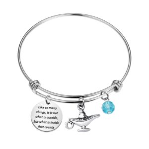 ujims movie inspired gifts princess quote bracelet magic charm lamp jewelry (lamp bracelet)