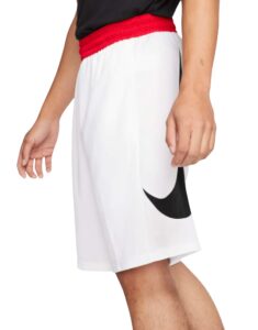 nike hbr men's basketball shorts (medium, white/black)