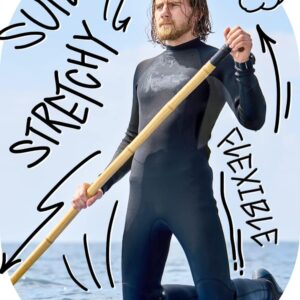 Dark Lightning Full Body Wetsuits for Men,Wet Suit for Men Cold Water Swimming, Diving Surfing Snorkeling Kayaking Triathlon Wetsuit Men, Black,3/2mm, Large