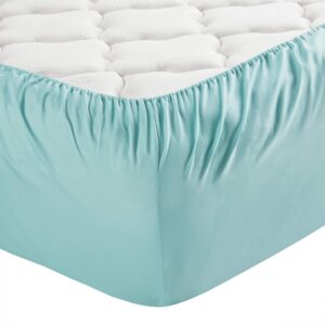 Comfort Spaces Microfiber Bed Fitted Sheet 14" Deep Pocket, Wrinkle Resistant, All Around Elastic - Year-Round Cozy Bedding, Fitted Sheet ONLY, King, Aqua