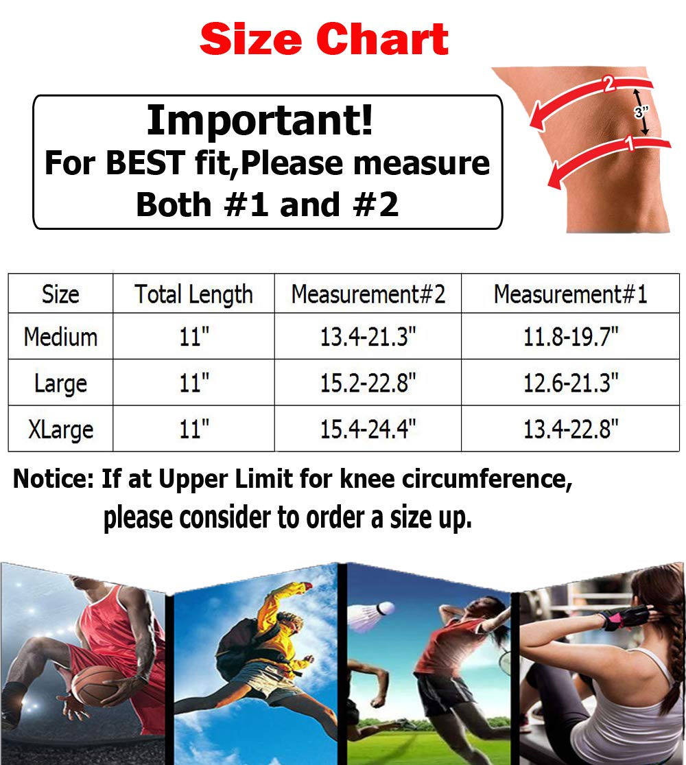 Best Knee Brace with Side Stabilizers & Patella Gel Pad Reduce Strain Swelling Professional Knee Compression Sleeve for Knee Pain Meniscus Tear Workout Running Joint Pain Relief Injury Recovery