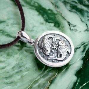 Pisces Zodiac Sign Pendant Necklace 925 Sterling Silver Horoscope Medallion Coin Choker Charm Constellation Astrology Jewelry for Women Men (Pisces (Feb 19 - Mar 20))