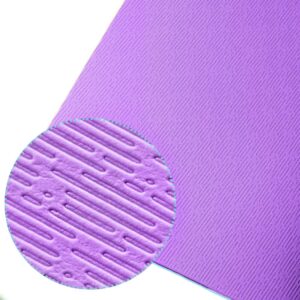 Hatha Yoga Extra Thick TPE Yoga Mat - 72"x 32" Thickness 1/2 Inch -Eco Friendly SGS Certified - With High Density Anti-Tear Exercise Mats For Home Gym Travel & Floor Outside(Purple/Green)…