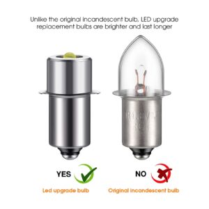 Honoson 3 Pieces LED Bulb 3W DC 4-12V Flashlight Bulbs Replacement Torch Flashlight Bulbs Conversion Bulb Replacement Kit