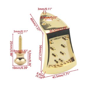 Swhmc Golden Triangle Mandolin Tailpiece Parts for 8 Arched Top Mandolin with Strap Buttons and Screws