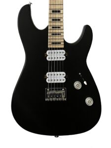 godpsmusic 6 string sawtooth st-m24 electric guitar, right handed satin black (st-m24-sbk)